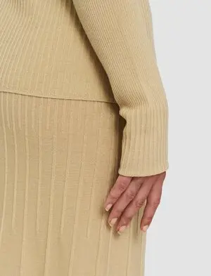 JOSEPH Ribbed Long Sleeved Polo Top