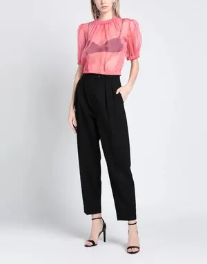 Dolce & Gabbana Solid Color Organza Short Sleeve Top
