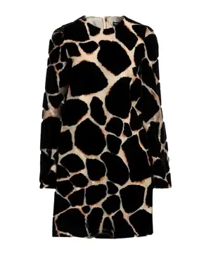 Dolce & Gabbana Leopard Print Long Sleeve Dress - Black