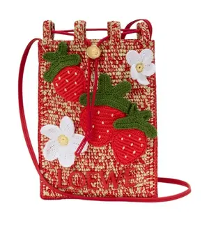 Loewe Straw Handbag - Red