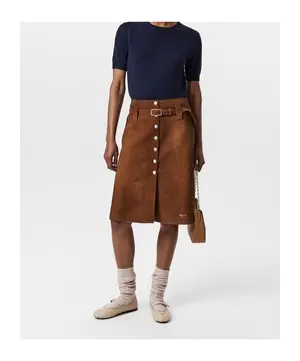 Prada Suede Midi Skirt