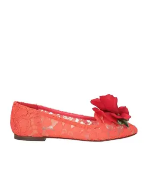 Dolce & Gabbana Round Toe Slippers - Red