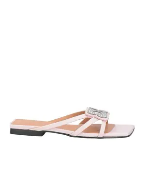 GANNI Rhinestone Embellished Square Toe Sandals