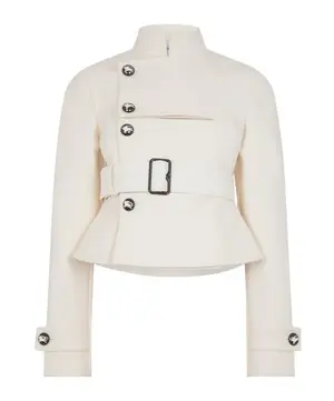 Burberry Stretch Cotton Blend Tailored Jacket