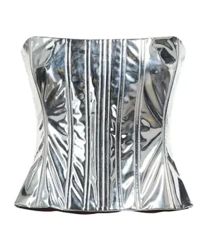 Dolce & Gabbana Metallic Strapless Corset - Gray