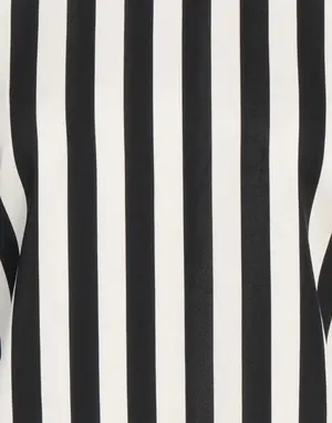 Dolce & Gabbana Striped Crepe Short Sleeve Top