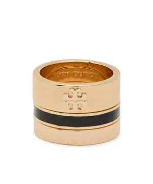 Tory Burch Three-piece Set Of Gold Rings