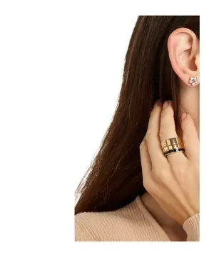 Tory Burch Three-piece Set Of Gold Rings