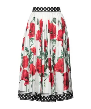 Dolce & Gabbana Printed Satin Dress - White