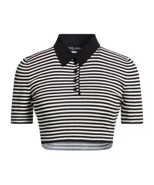 Dolce & Gabbana Striped Wool Knit Polo - Multicolor