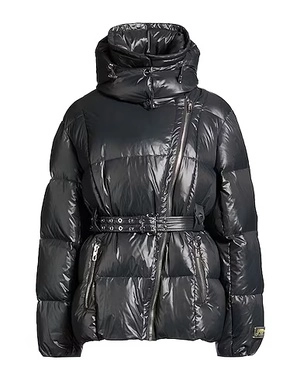 GANNI Quilted Down Jacket With Detachable Hood And Belt