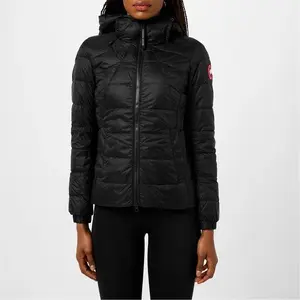 Canada Goose Down Puffer Jacket With Logo Patch And Drawstring Hood