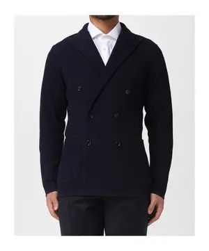 LARDINI Double-breasted Textured Jacket