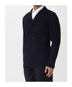 LARDINI Double-breasted Textured Jacket