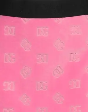 Dolce & Gabbana Velvet Pencil Skirt With Logo Print