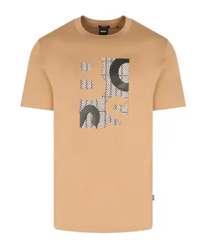 Hugo Boss Logo Printed Crewneck T-shirt - Nude