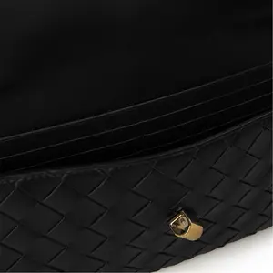 Bottega Veneta Intrecciato Woven Clutch With Brass-finish Knot Closure