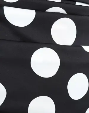 Dolce & Gabbana Polka Dot Satin Midi Dress With Ruffle Detail
