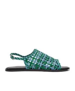 J.W.ANDERSON Net Woven Leather Sandals - Blue