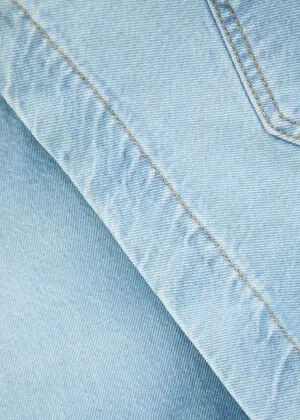 FRAME The Charm Denim Shorts With Embellished Press-studs