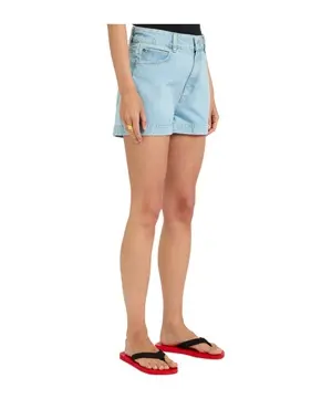 FRAME The Charm Denim Shorts With Embellished Press-studs