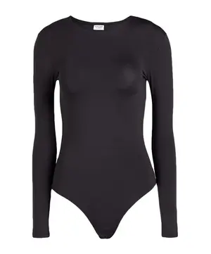 Balenciaga Solid-color Stretch Long-sleeved T-shirt - Black