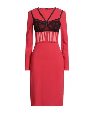 Dolce & Gabbana Two-tone Fitted Dress - Red