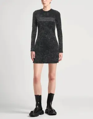 DIESEL® Bodycon Dress With Tie-dye And Embellished Logo