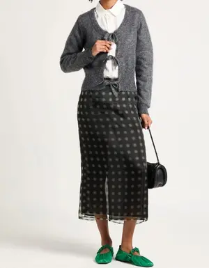 GANNI Cardigan With Tie Detail - Black
