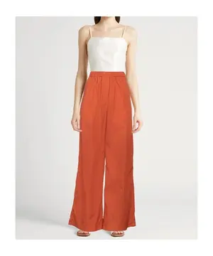 Max Mara Wide-leg Trousers With Embroidered Logo - Brown