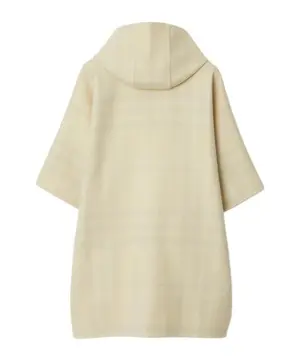 Burberry Cashmere Hooded Cape With Checked Lining