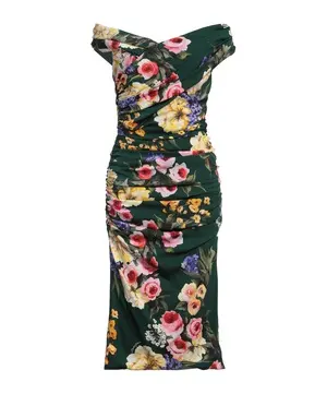Dolce & Gabbana Floral Print Ruched Midi Dress - Multicolor