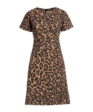 Dolce & Gabbana Leopard Print Jacquard Knit Dress - Black