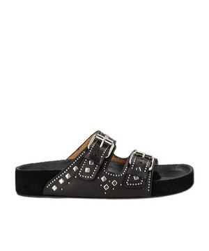 Isabel Marant Étoile Decorative Embellished Leather Sandals - Black
