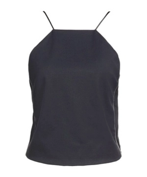 DIESEL® Color-blocked Twill Jersey Crop Top - Black