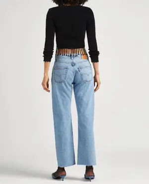 GANNI Ribbed Knit Button-down Cardigan With Lace And Tassel Trim