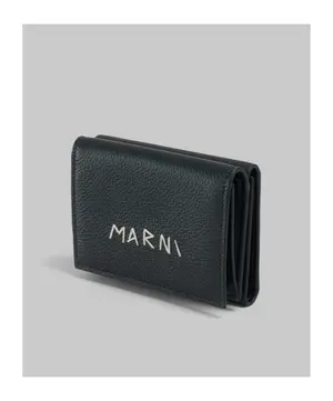 Marni Leather Trifold Wallet With Mending