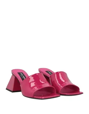 Dolce & Gabbana Patent Leather Geometric Heel Square-toe Slippers