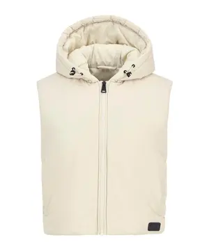Barbour Sleeveless Puffer Vest With Hood - White