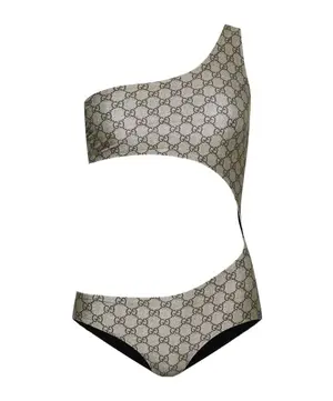 Gucci Gg Monogram One-piece Swimsuit - Gray