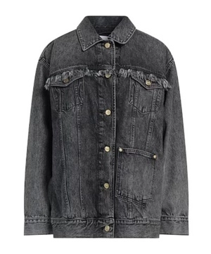 GANNI Denim Trucker Jacket With Distressed Detailing