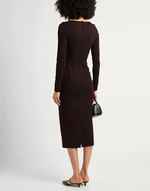 Dolce & Gabbana Fitted Jersey Dress With Square Neckline And Long Sleeves