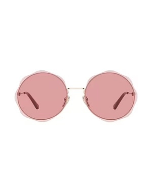 Chloé Round Metal Frame Sunglasses - Pink