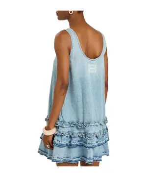 GANNI Frill Denim Mini Dress