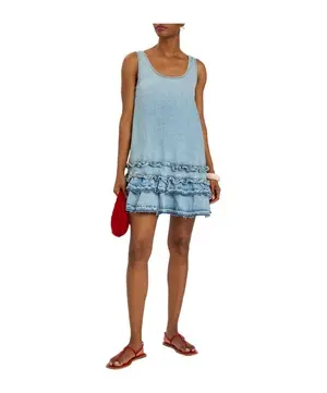 GANNI Frill Denim Mini Dress