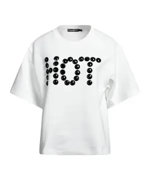 Dolce & Gabbana Solid Color Crew Neck Short Sleeve Top - White