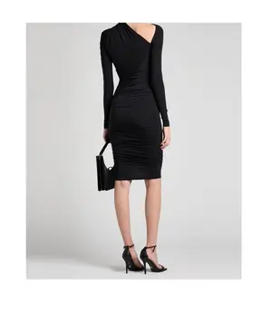Balenciaga Off-the-shoulder Long Sleeve Mini Dress
