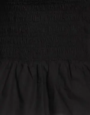 GANNI Square Neck Ruffled Long Sleeve Top - Black