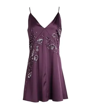 MAXCO. Embellished V-neck Slip Mini Dress - Red