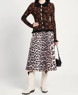 GANNI Floral Pattern Long Sleeve Button Up Blouse